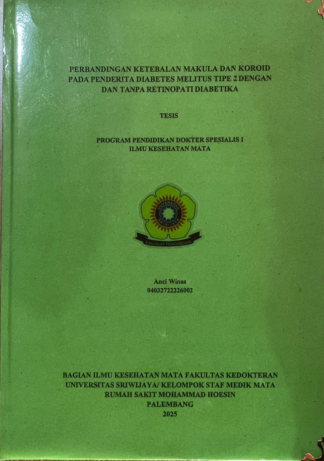 PERBANDINGAN KETEBALAN MAKULA DAN KOROID PADA PENDERITA DIABETES ...