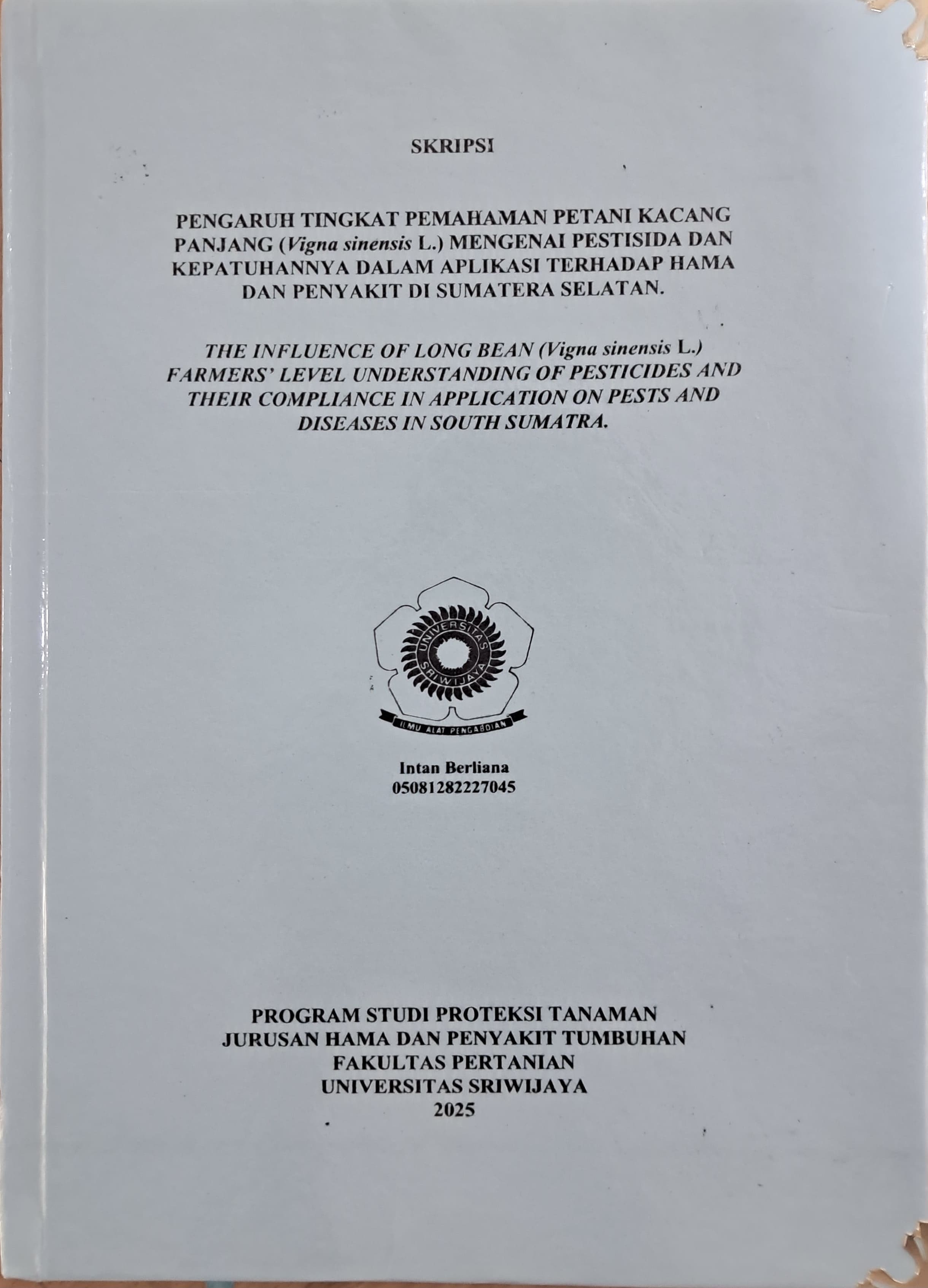 PENGARUH TINGKAT PEMAHAMAN PETANI KACANG PANJANG (Vigna sinensis L ...