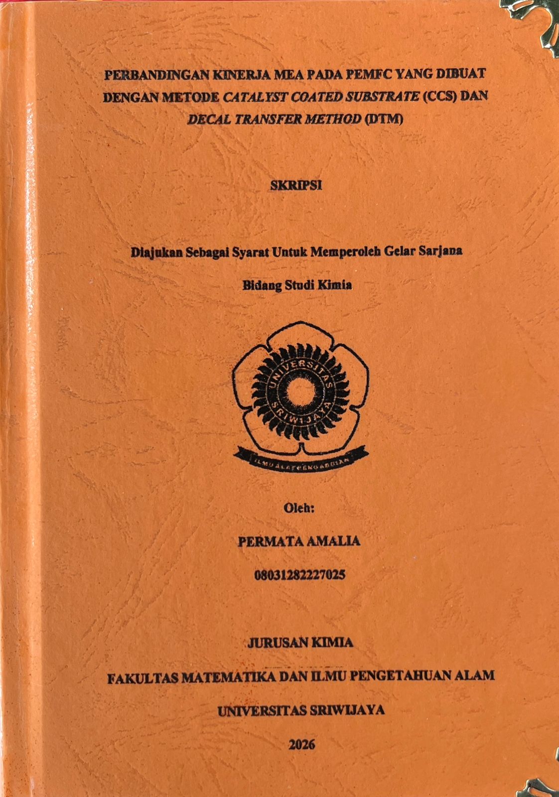 PERBANDINGAN KINERJA MEA PADA PEMFC YANG DIBUAT DENGAN METODE CATALYST ...
