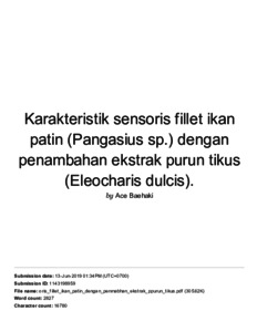 Hasil Similarity 23: Karakteristik sensoris fillet ikan patin ...