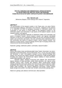 Tipe Pola Sebaran dan Kemenerusan Lapisan Batubara di Lokasi Penelitian ...